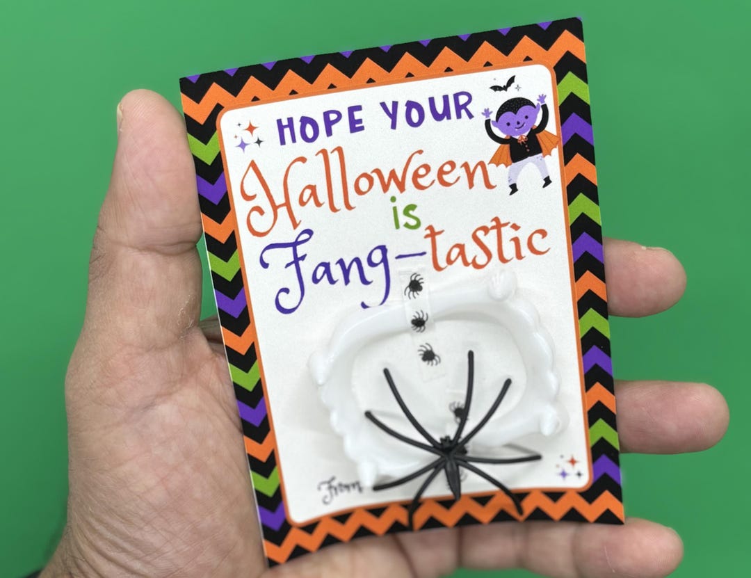 Printable Halloween Vampire Fangs Cards, Fang-tastic Halloween Card ...