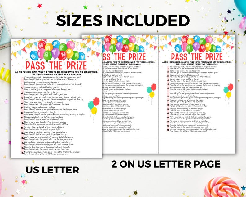 Birthday Pass the Prize Game, Pass the Gift Game, Fun Easy Birthday ...