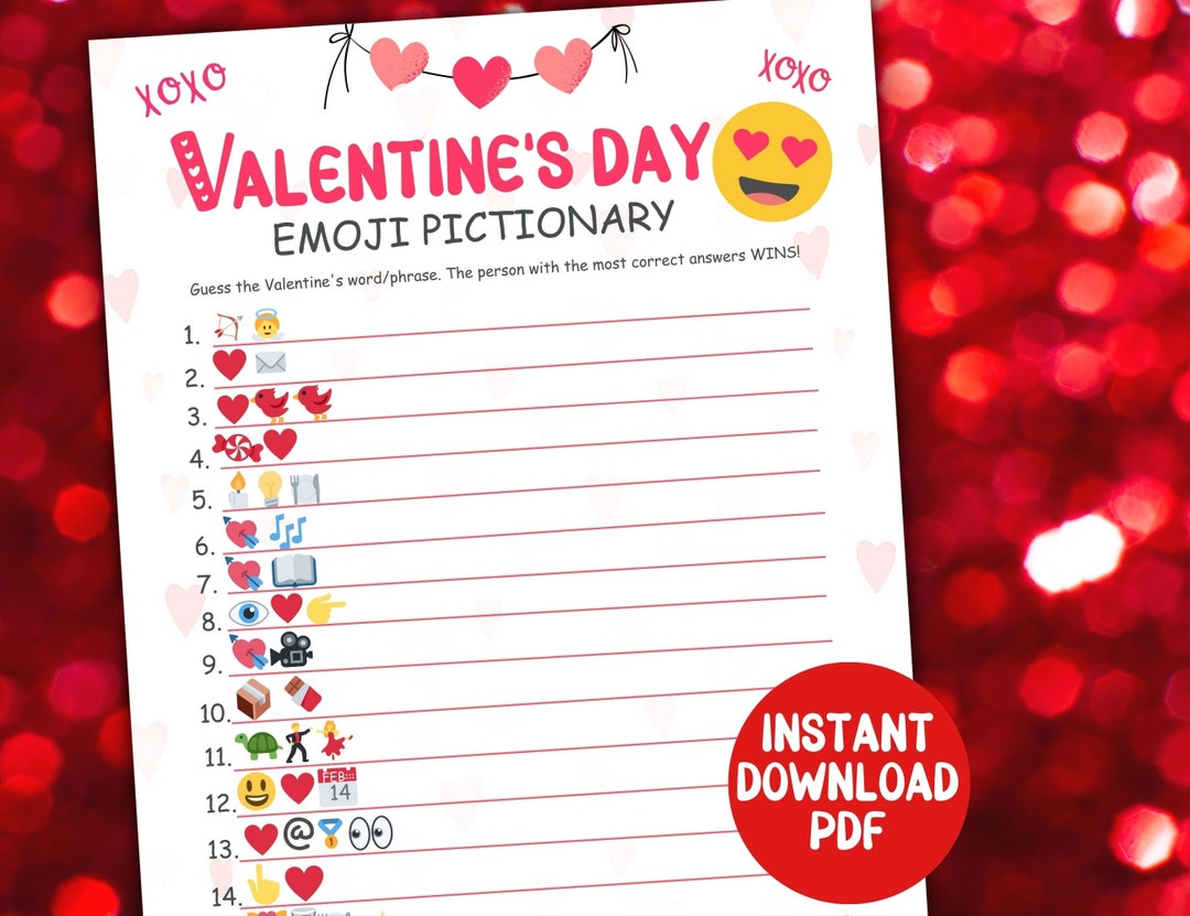 Valentines Day Emoji Game, Valentines Day Game for Kids & Adults ...