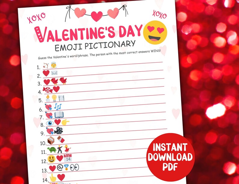 Valentine's Day Emoji Pictionary Game Valentine's Day - Etsy Valentine's Day Emoji Pictionary Game Valentine's Day - Etsy
