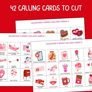 50 Valentines Bingo Cards, Valentines Day Bingo Game for Kids Adults ...