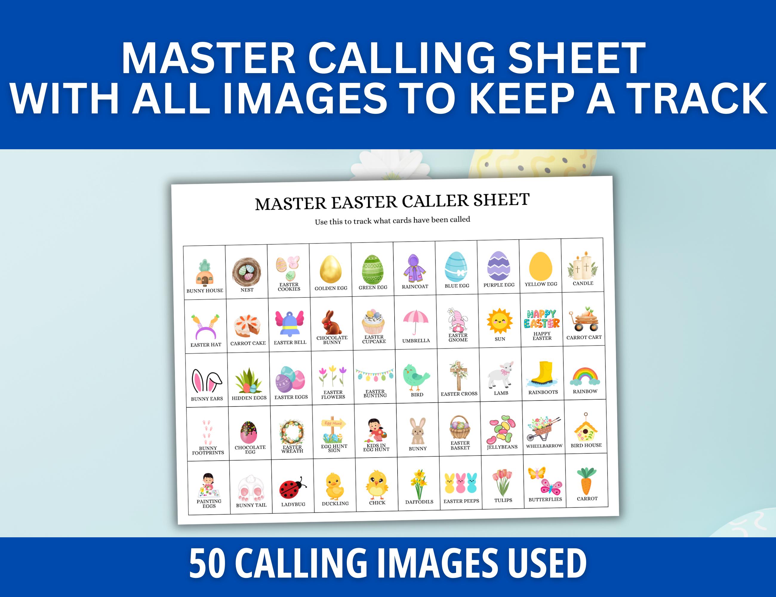 100 Easter Bingo Cards, Easter Bingo Printable Game, Easter Party Game ...