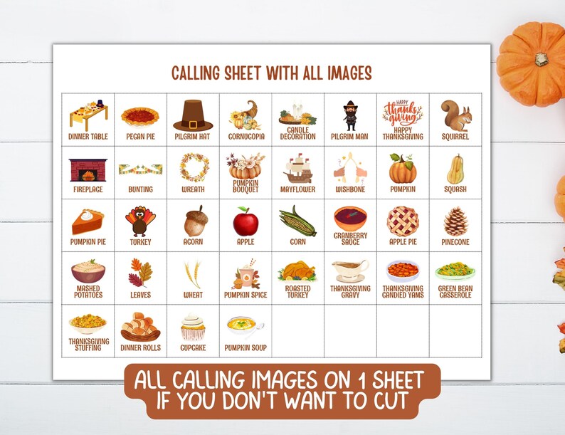 Thanksgiving Bingo, 30 Thanksgiving Bingo Cards, Thanksgiving Activity ...