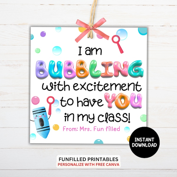 I'm Bubbling With Excitement to Have You in My Class - Etsy