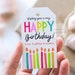 Birthday Tag Printable, Happy Birthday Gift Tag Template, Colorful ...
