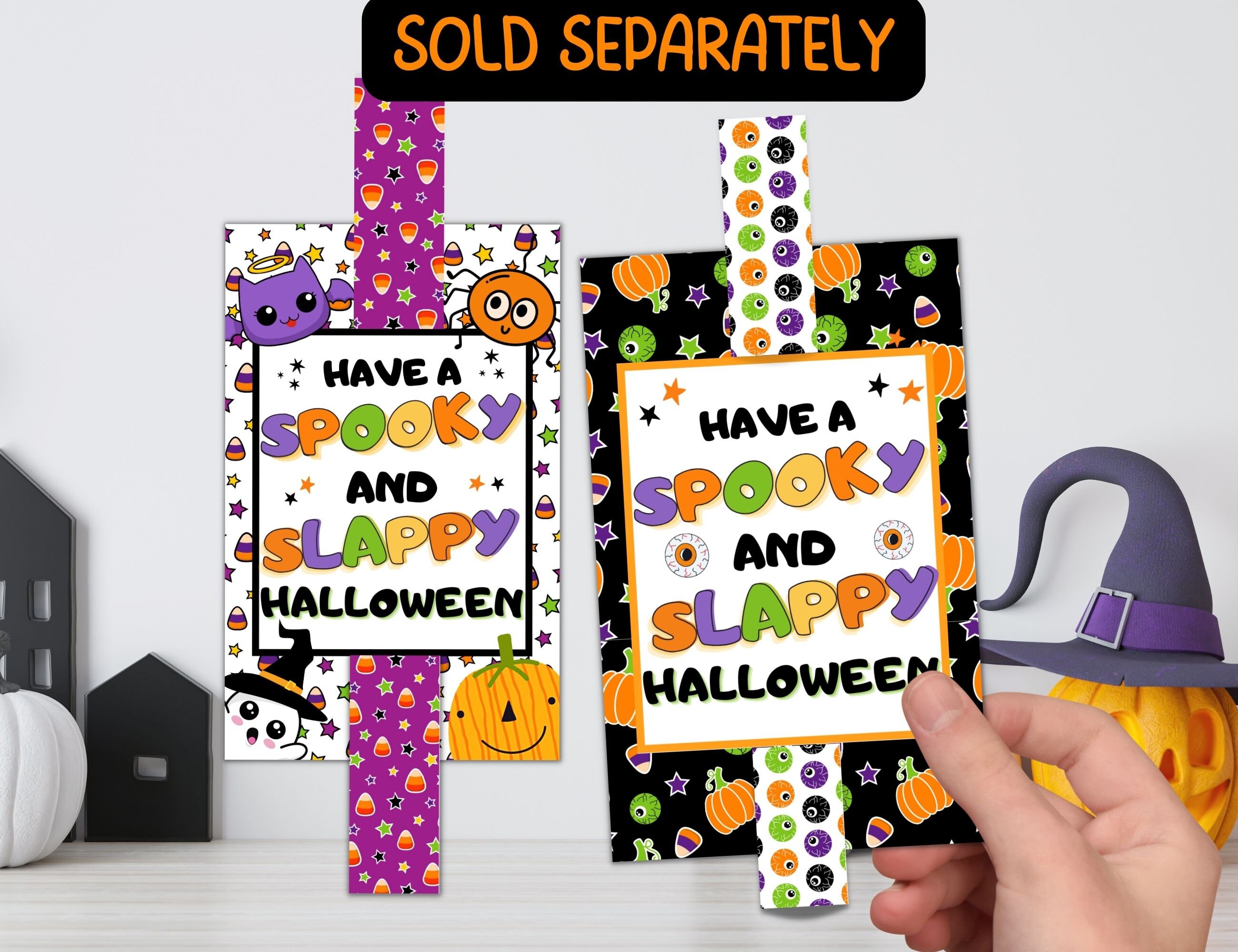Halloween Slap Bracelet Tag, Slappy Halloween Tags, Halloween Class ...