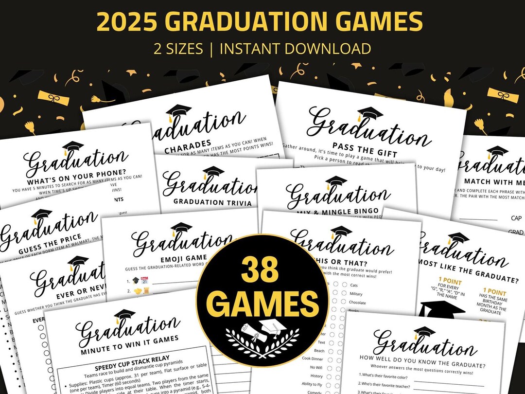 Graduation Party Games, Graduation Games Bundle, Class of 2025 ...