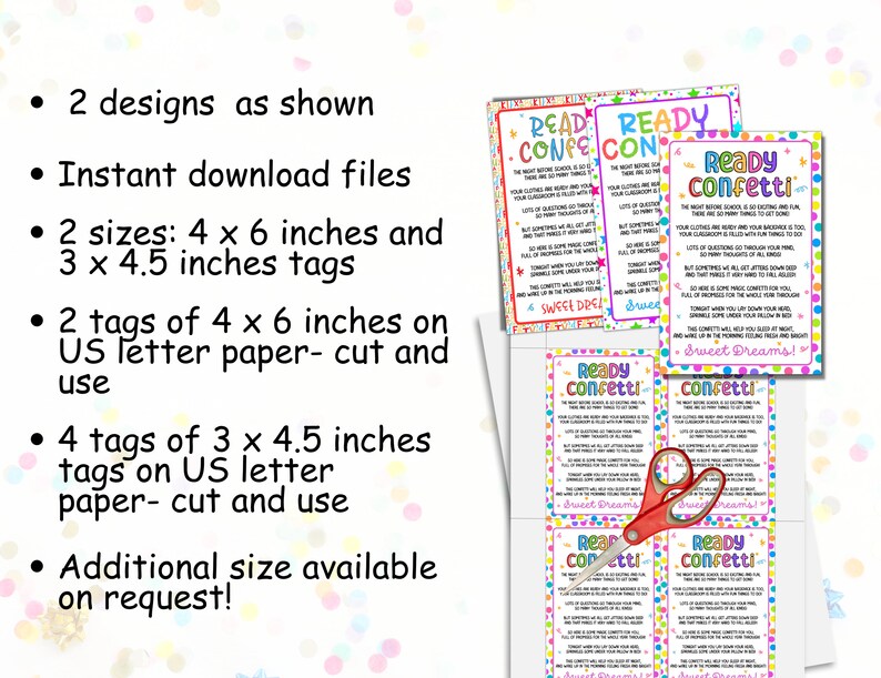 Ready Confetti Poem Tag Printable, Back to School Gift for Students ...