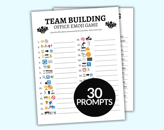Team Building Games, Office Emoji Game, Team Trivia Game, Work Office ...