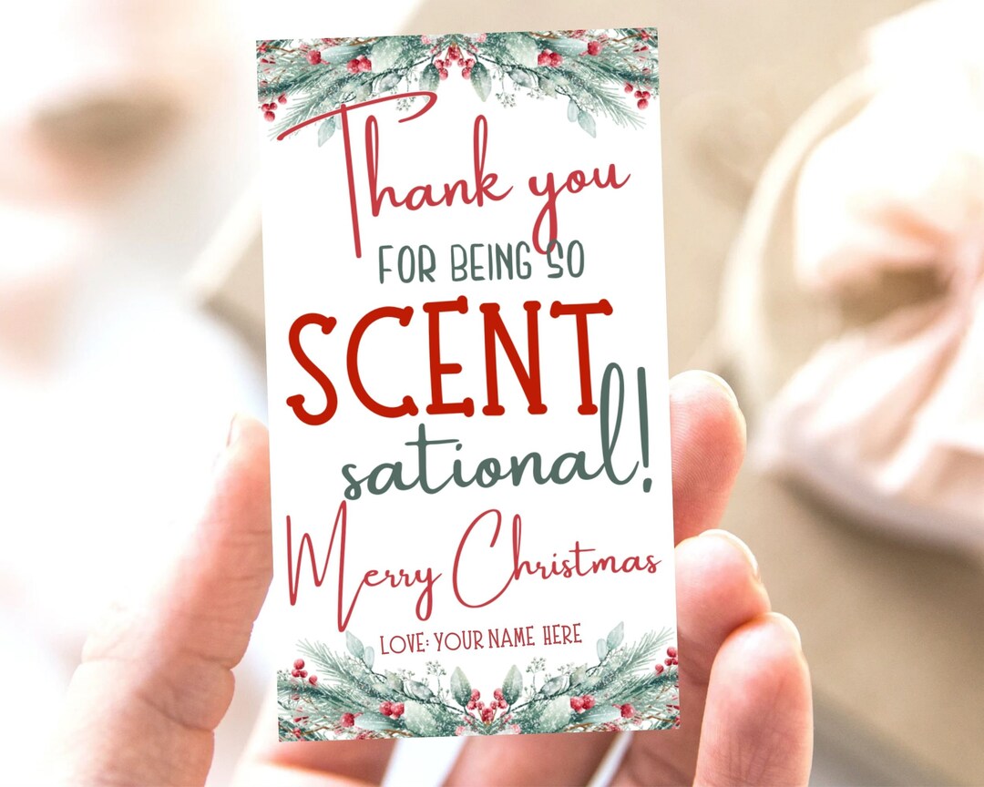 Christmas Thank You Tag, Scentsational Christmas Tag, Teacher Staff ...