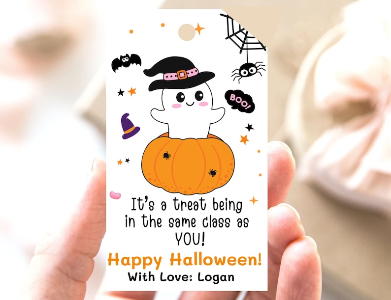 Halloween Class Gift Tags, Classroom Halloween Treats, Classmates ...
