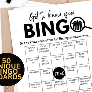 Get to Know You Bingo, Find Someone Who Bingo, Find the Guest Bingo ...