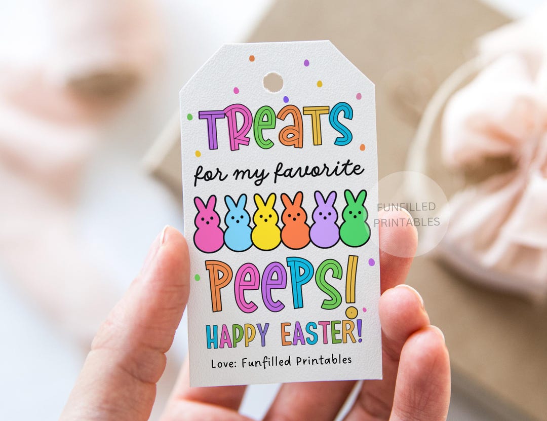 Easter Treats for My Peeps Tag, Easter Gift Tag, Peeps Easter Treat Tag ...