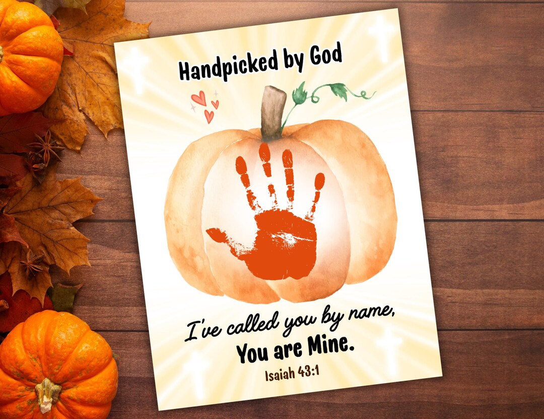 Christian Thanksgiving Handprint Craft Bible Pumpkin Fall Art,religious ...