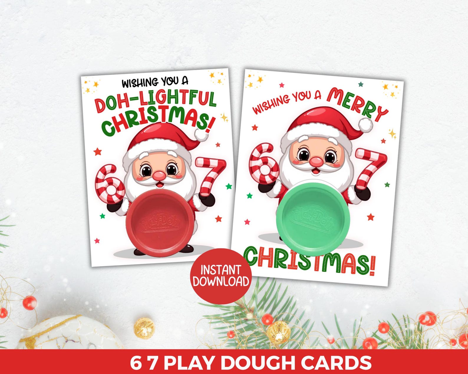 6 7 Christmas Playdough Card, Play Dough Card, Playdoh Christmas Card ...