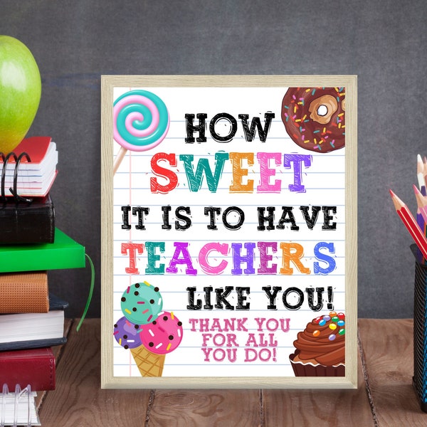Cupcake Teacher Appreciation Sign - Etsy