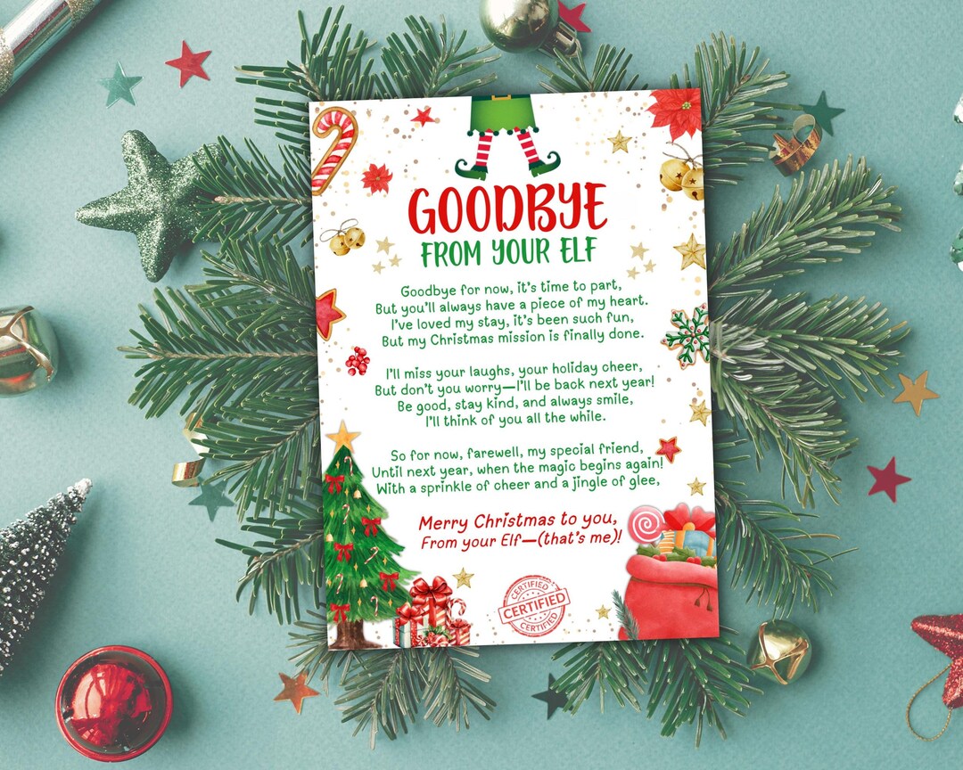 Elf Goodbye Letter, Editable Elf Departure Letter, Christmas Elf ...