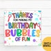 Bubbles of Fun Birthday Party Favors, Bubble Party Favors Tags, Bubble ...