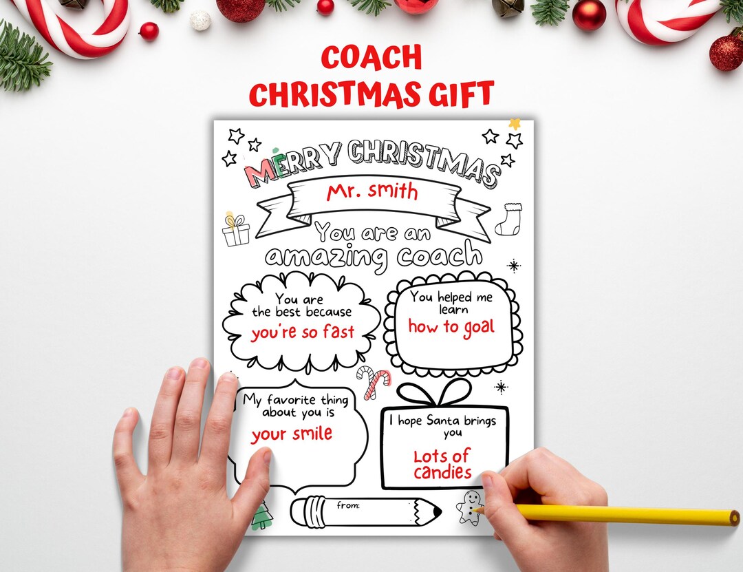 Coach Christmas Gift Printable, Coach Christmas Card / Letter, Coach ...