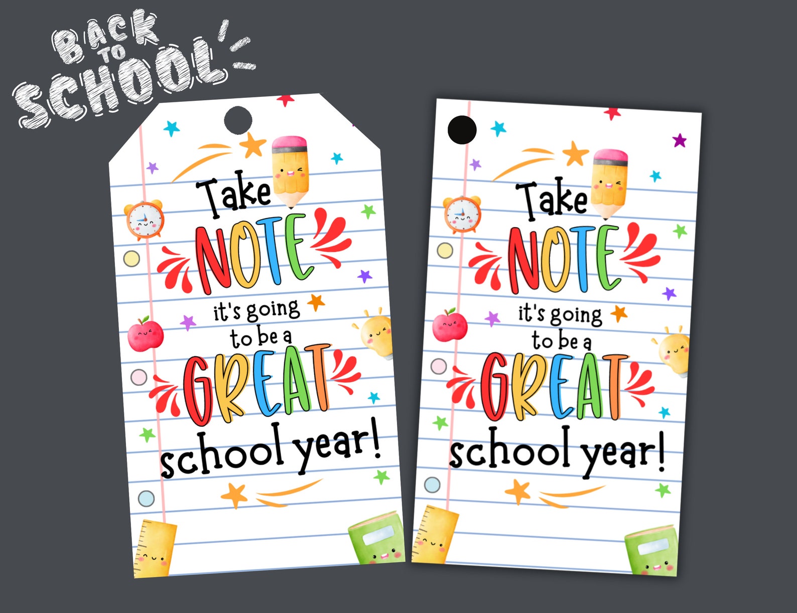 Back to School Tag, Pen Marker Take Note Great Year Tag, Welcome Back ...