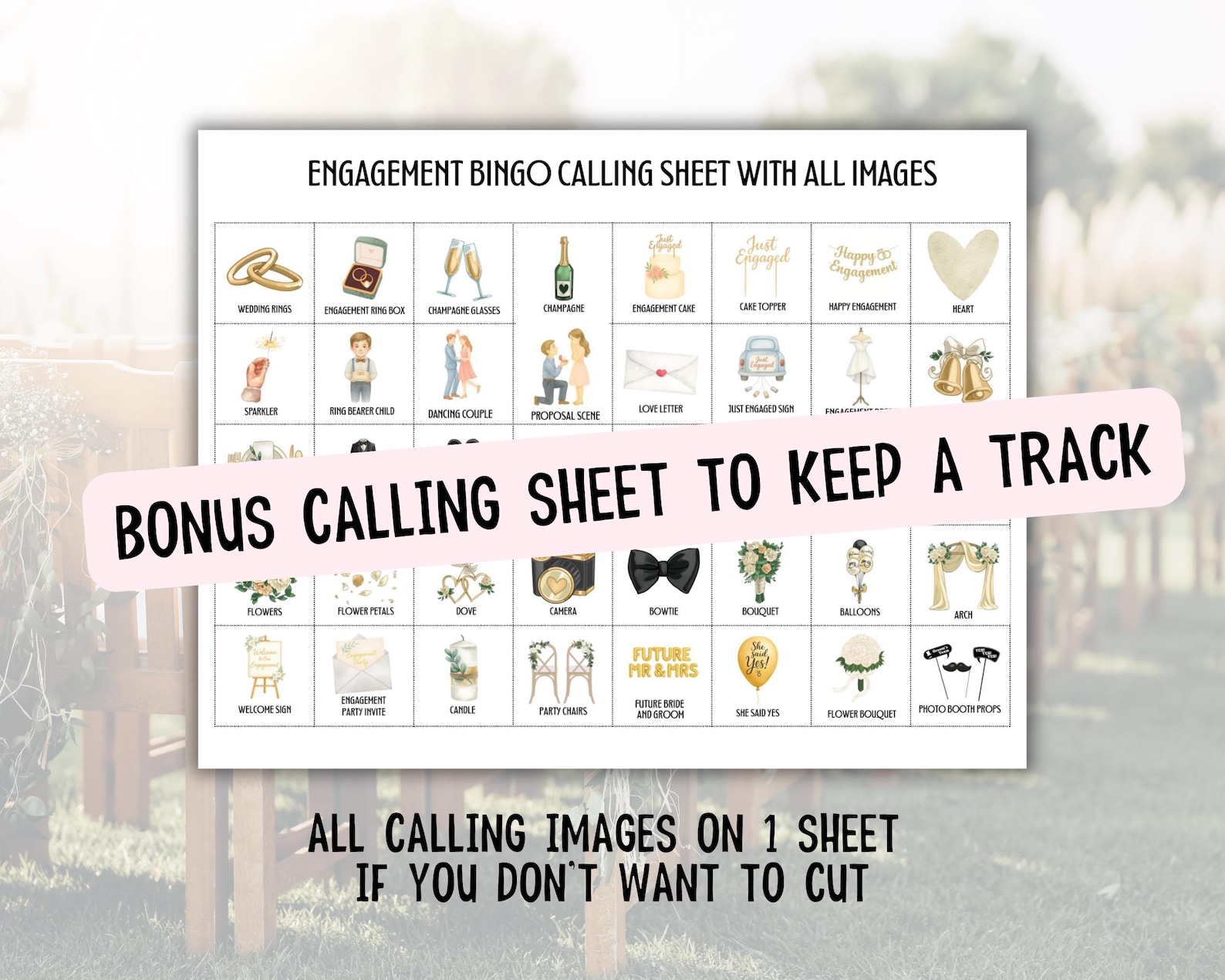 Engagement Bingo Game, Engagement Party Games, Engagement Games for ...
