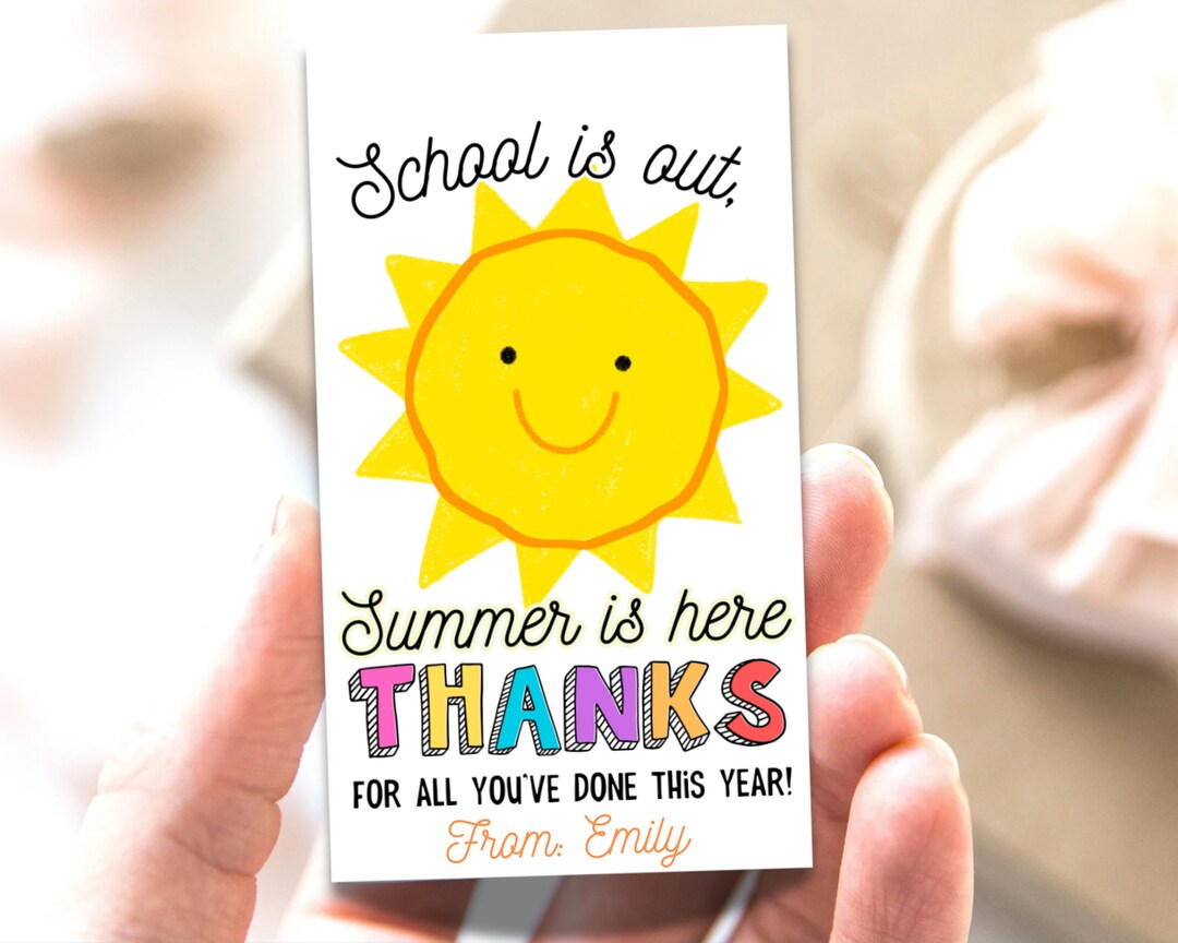 End of Year Teacher Gift Tag, Summer Teacher Gift Tag, Last Day of ...