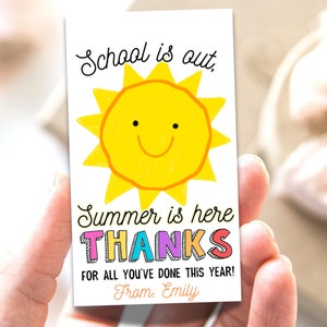 End of Year Teacher Gift Tag, Summer Teacher Gift Tag, Last Day of ...