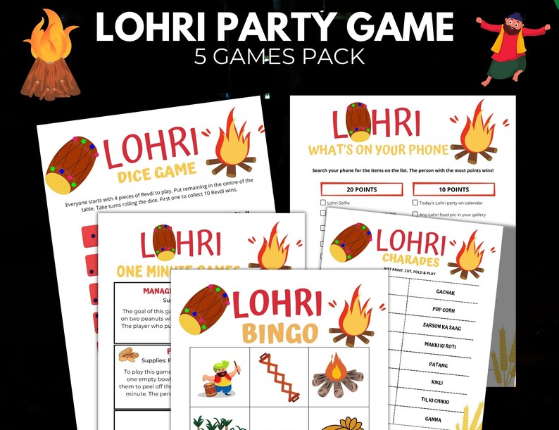 Lohri Games Bundle Indoor Lohri Party Games for Kid & Adults - Etsy