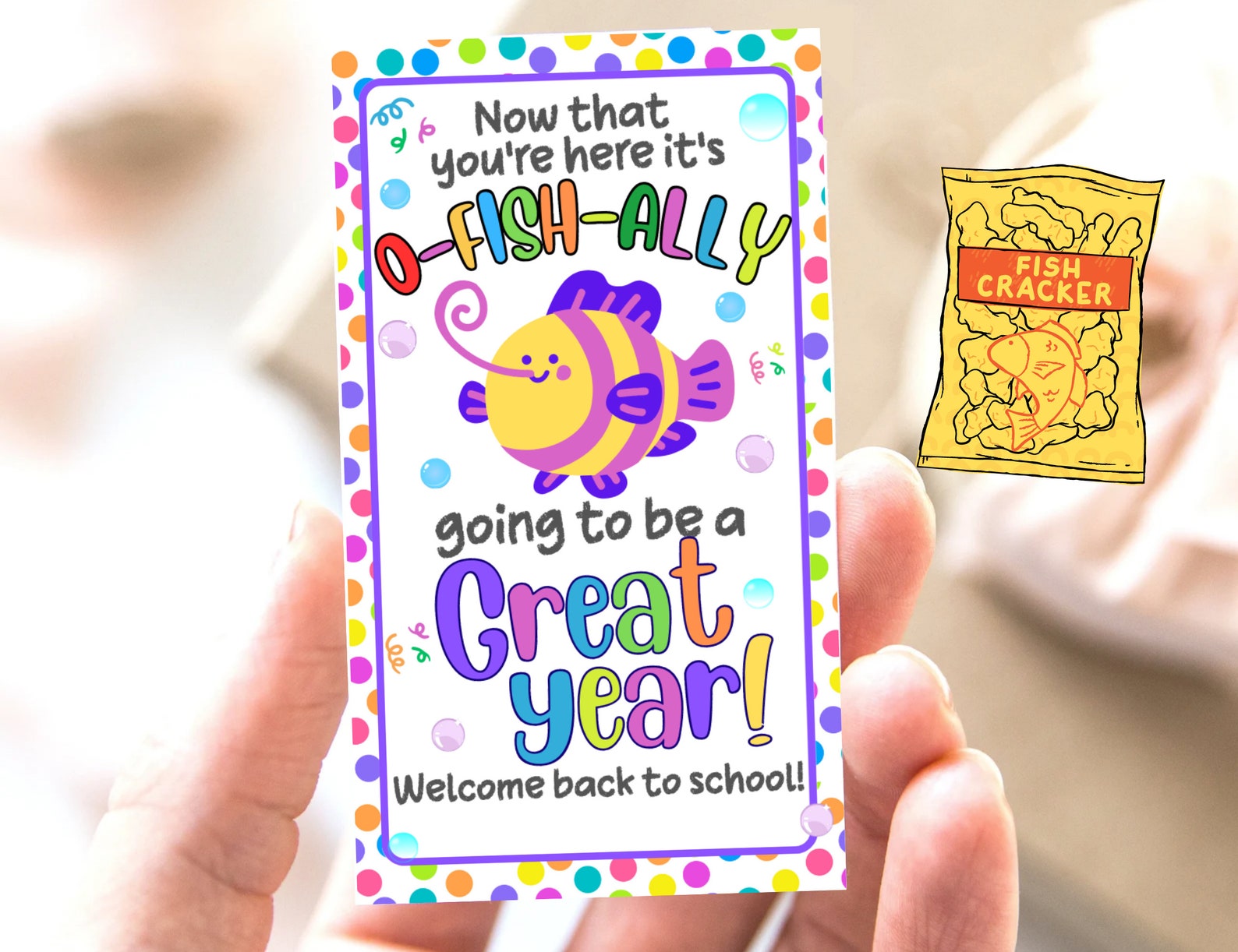 Gold Fish Back to School Tag, First Day of School Tag, O-FISH-ALLY Gift ...