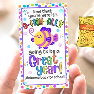 Gold Fish Back to School Tag, First Day of School Tag, O-FISH-ALLY Gift ...