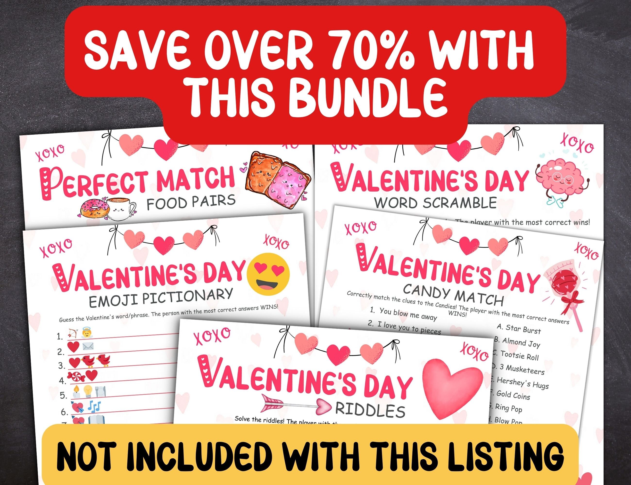 Valentine's Day Word Scramble Game, Adults Valentine Party Game, Kids ...