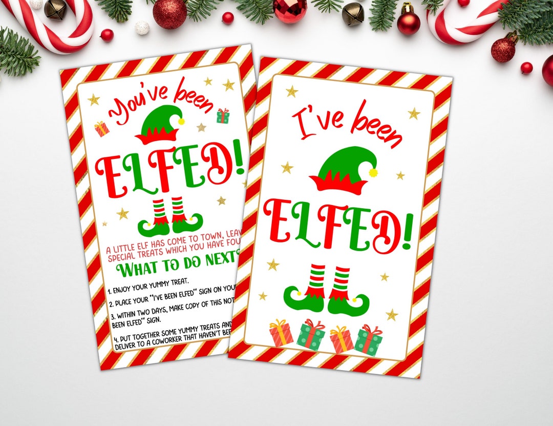 I've Been Elfed Coworker Game,you've Been Elfed Sign Printable, Elfed ...