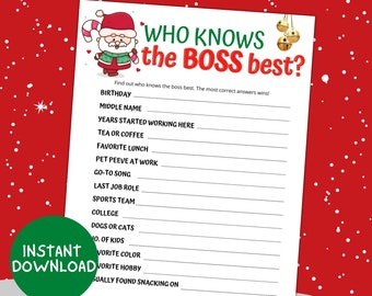 Who Knows the Boss Best Game Christmas Games Christmas Work Games ...