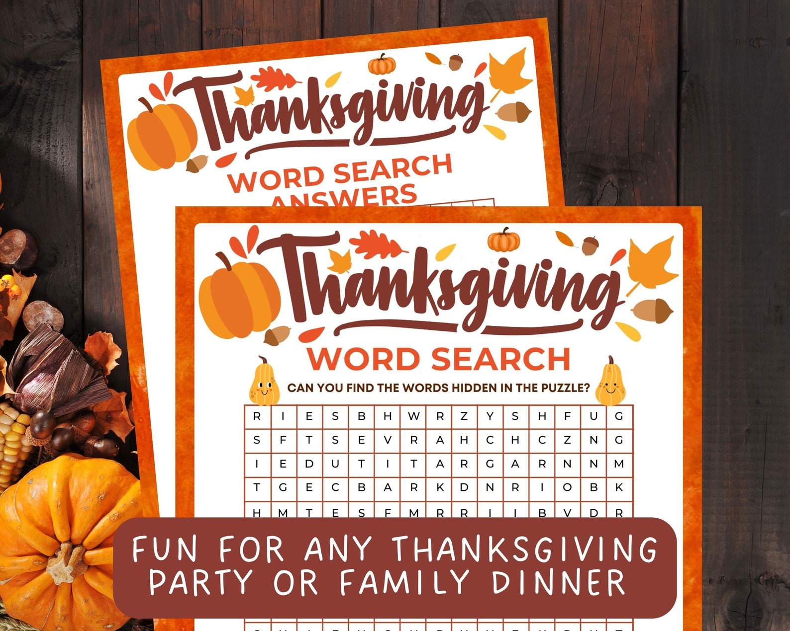 Thanksgiving Word Search Game, Fun Thanksgiving Printable Games, Class ...