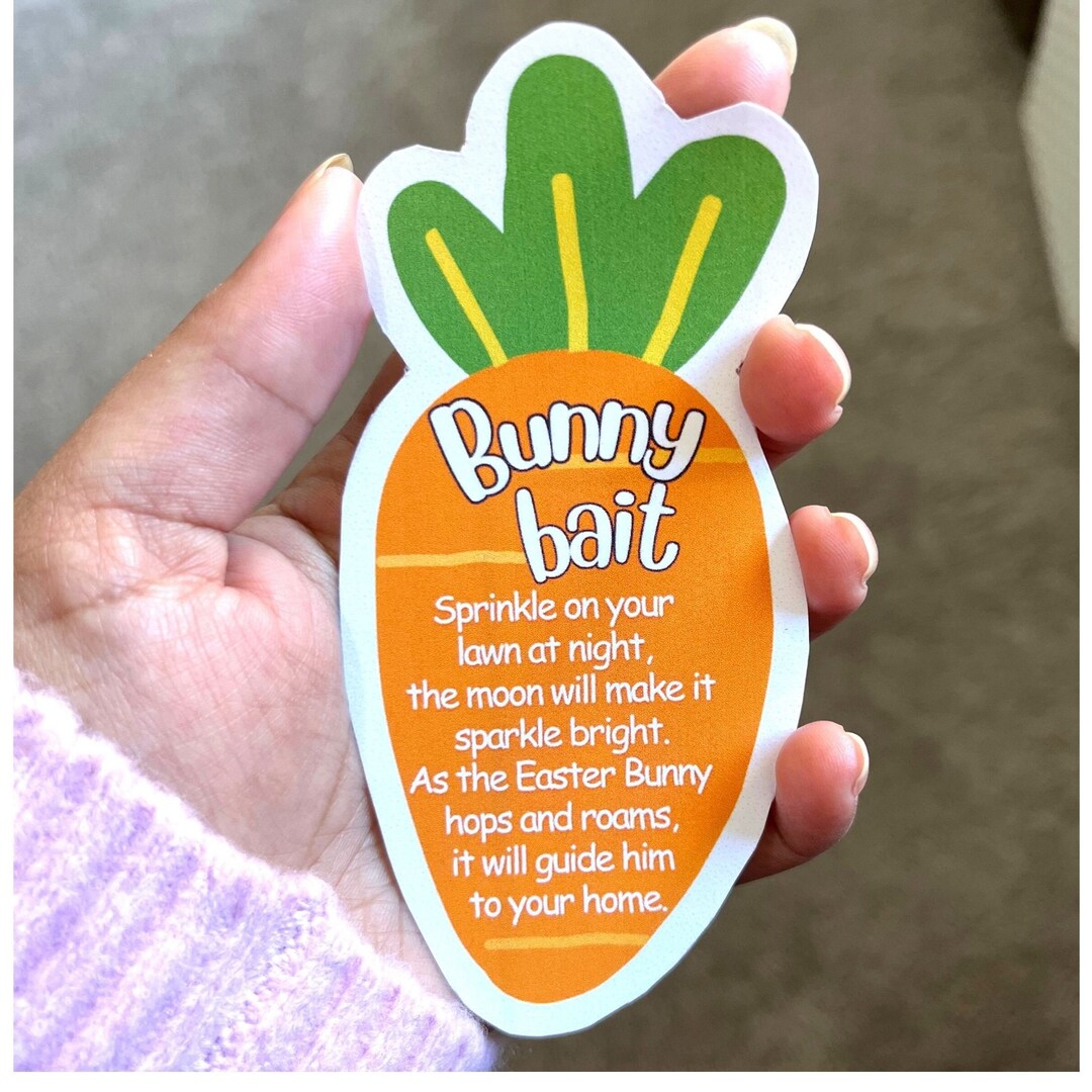 Bunny Bait Tags, Easter Bunny Food Tag Printable, Bunny Bait Label ...