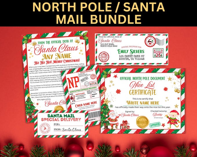 EDITABLE Santa Letter Bundle: Letter From Santa Template & Nice List ...