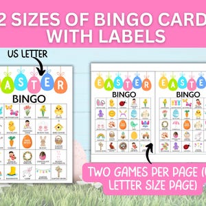 50 Easter Bingo Cards, Easter Bingo Game, Easter Activity for Kids ...