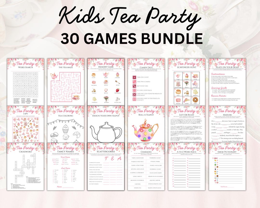 Tea Party Games for Kids Printable Girls Tea Party Games, Tea Party ...