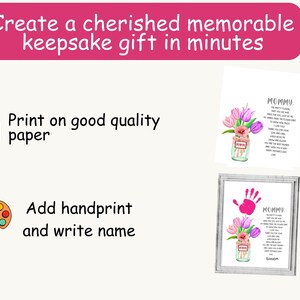 Printable Mother's Day Flower Handprint Craft Poem Handprint Art Gift ...