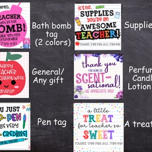 Teacher Appreciation Gifts Tag Bundle, Appreciation Week Gift for ...