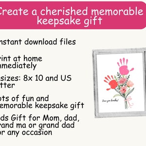 Flower Handprint Craft, Printable Handprint Art, Christmas/ Mother's ...