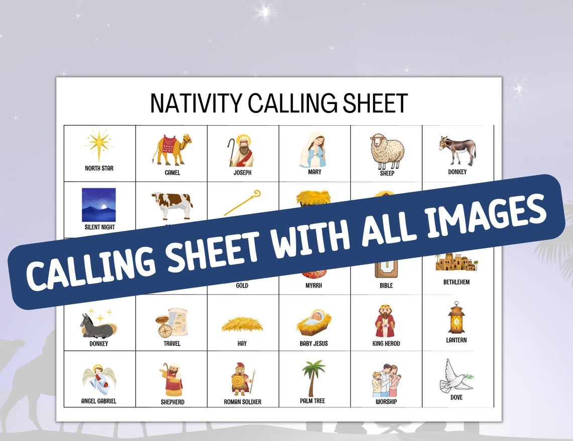 Nativity Bingo, Christmas Nativity Bingo, Printable Nativity Game ...