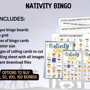 Nativity Bingo, Christmas Nativity Bingo, Printable Nativity Game ...