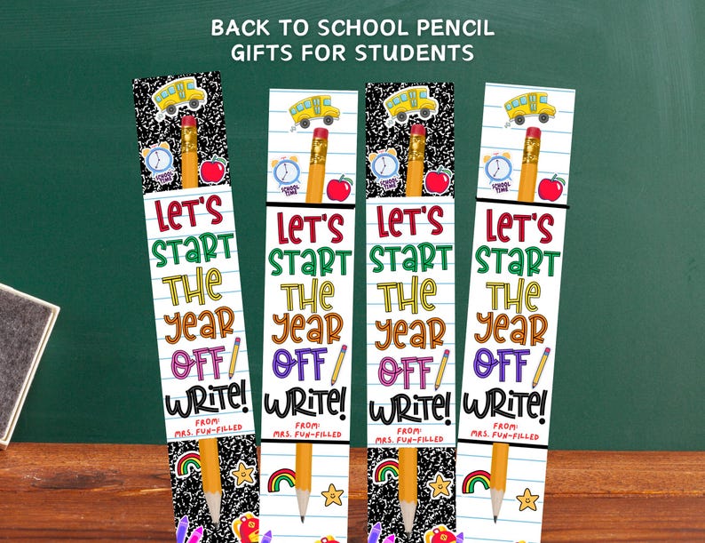 Back to School Pencil Tag Student Gift, Lets Start the Year off Write ...
