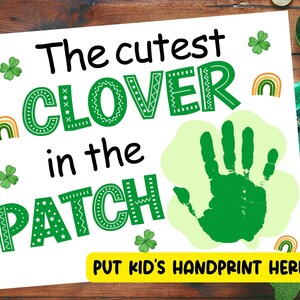 St Patricks Day Handprint Art, Shamrock Handprint Craft for Kids ...
