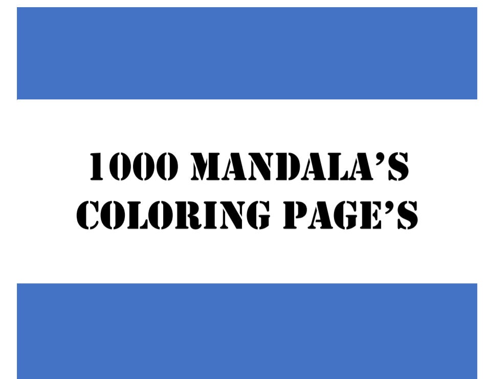 1000 Mandala Coloring Page Book 1002 Pages Coloring Book Digital ...