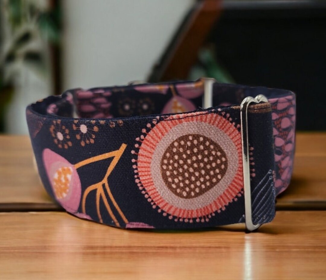 Martingale Dog Collar, Jocelyn Proust Native Pods. Navy Background 2 ...