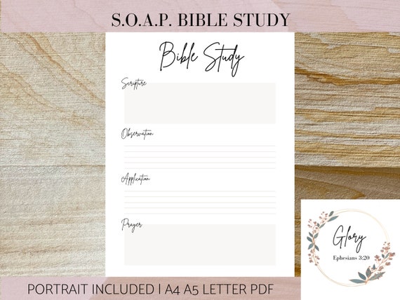 Bible Study Plan S.O.A.P. Bible Study Printable Instant - Etsy