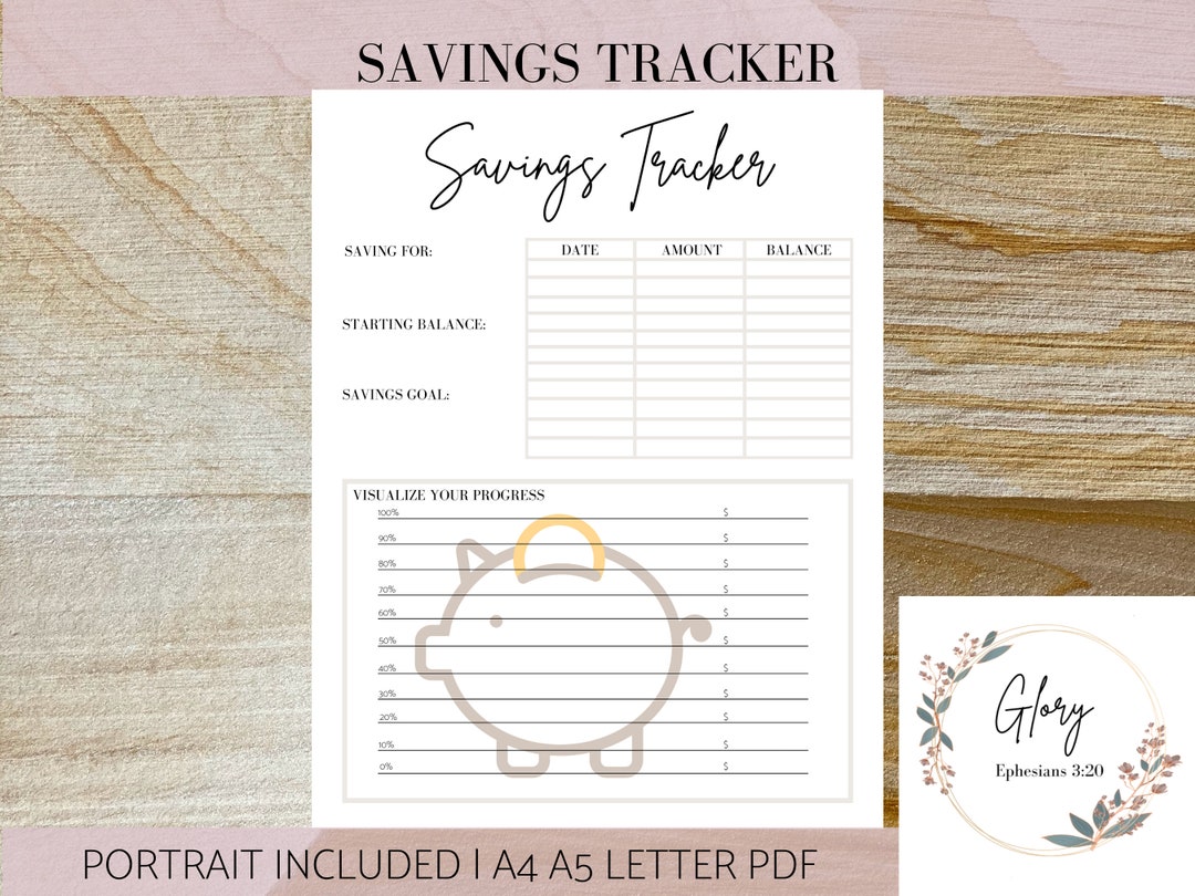 Savings Tracker Printable, Money Saving Tool, Visual Savings Tracker ...