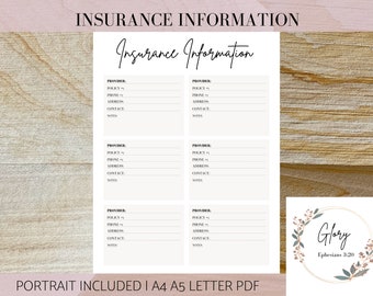 Insurance Information Trackerinsurance Loginsurance - Etsy